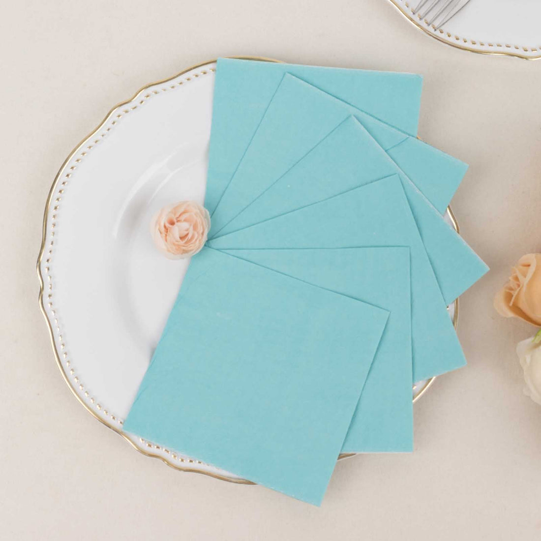 Disposable Paper Beverage Napkins 5"x5" Blue | eFavormart