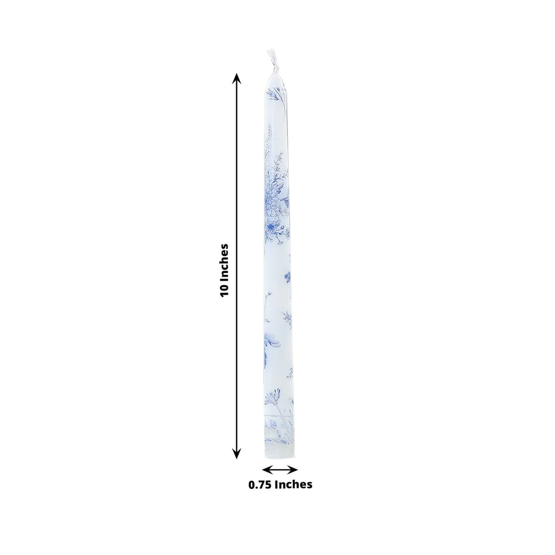White & Blue French Toile Wax Taper Candles | eFavormart