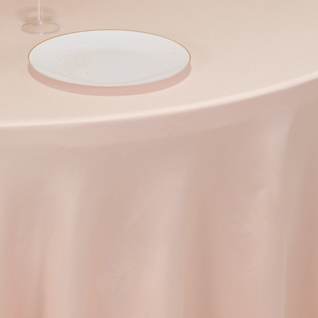 Lamour Satin Round Tablecloth 120" Blush | eFavormart