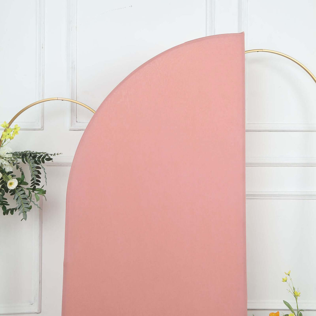 6ft Matte Dusty Rose Half Moon Wedding Arch Cover | eFavormart