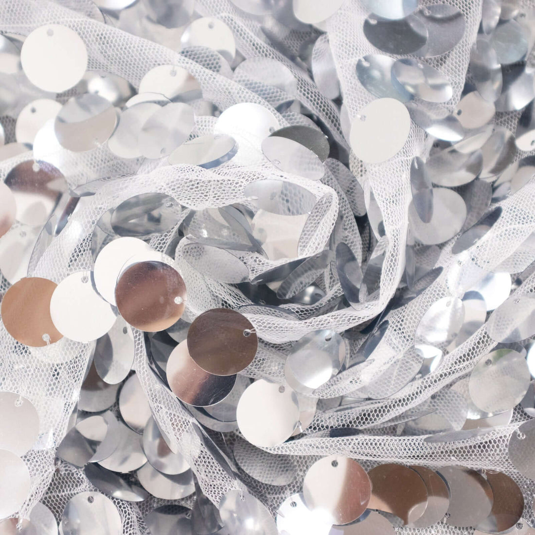 7ft Silver Sequin Chiara Backdrop Stand Cover | eFavormart
