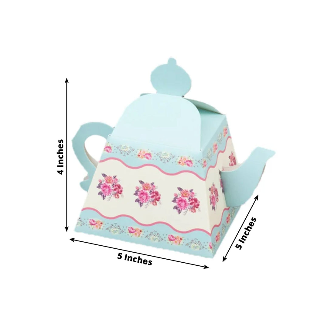 Vintage Floral Tea Pot Favor Boxes - 24 Pack | eFavormart