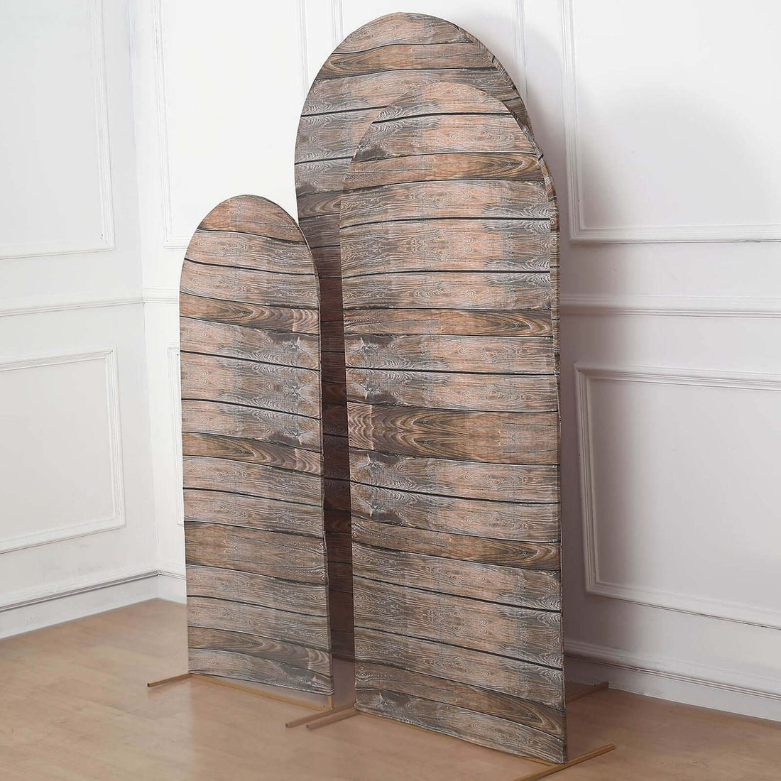 Brown Rustic Wood Wedding Arch Covers Set | eFavormart