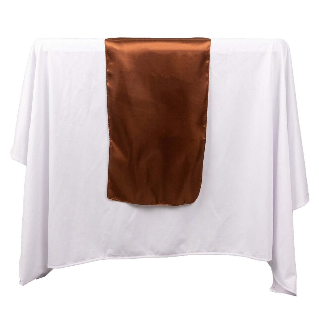 Satin Table Runner 12"x108" Cinnamon Brown | eFavormart