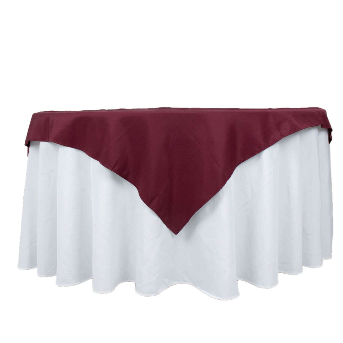 Premium Polyester Square Overlay 54"x54" Burgundy | eFavormart