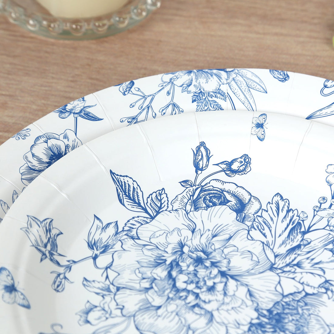 50pk Round Paper Plates 7/9in White Dessert | eFavormart