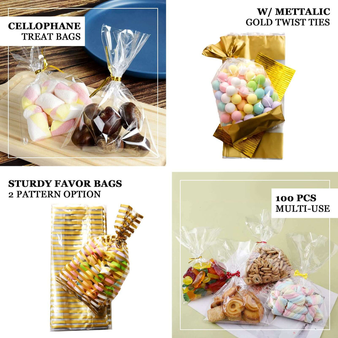 100 Pcs 6x10 Clear Candy Treat Bags | eFavormart