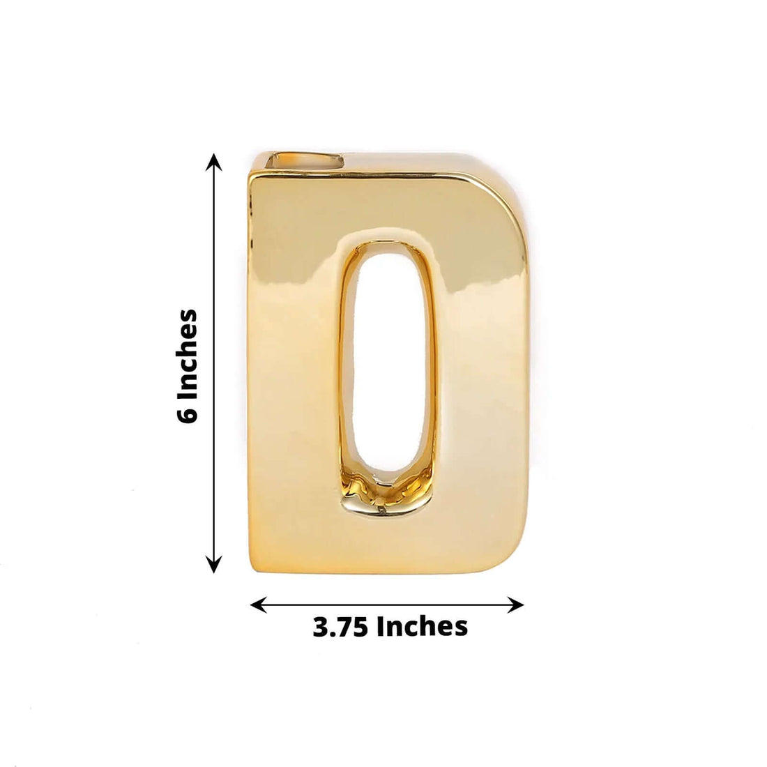 6" Ceramic Vase Letter "D" Gold | eFavormart
