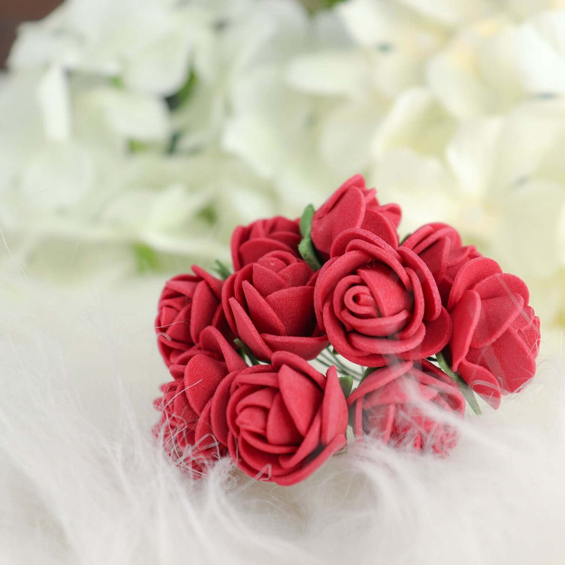 48 Burgundy Real Touch DIY Foam Roses | eFavormart