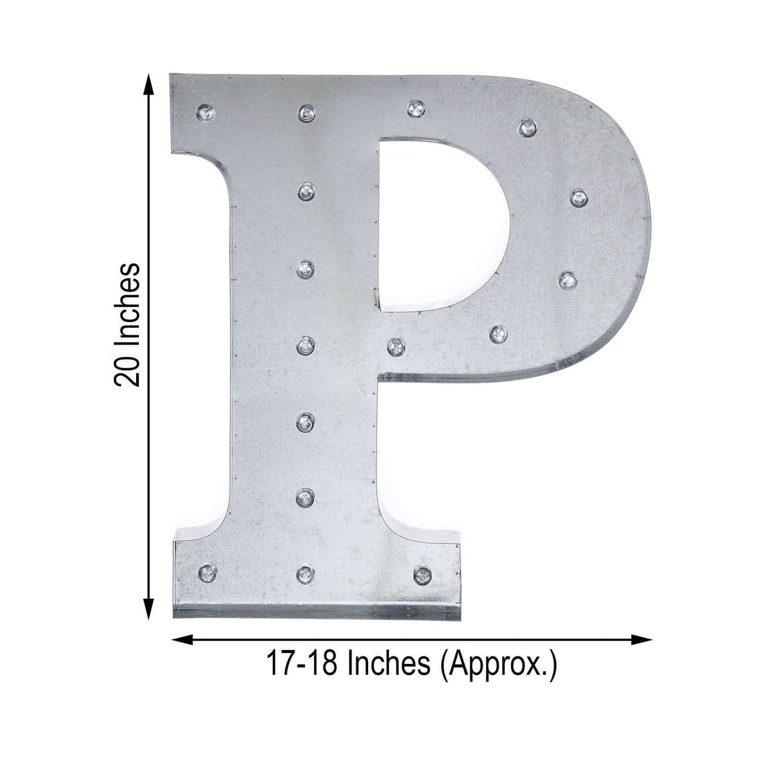 Vintage Galvanized Metal Marquee P Letter Light | eFavormart