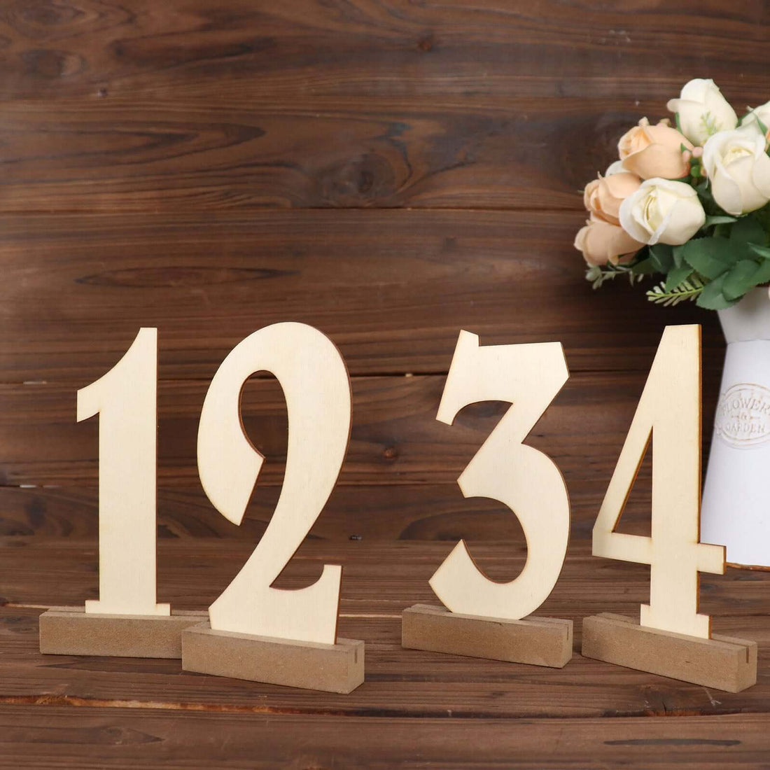 1-20 Wooden Table Numbers Natural 6" | eFavormart