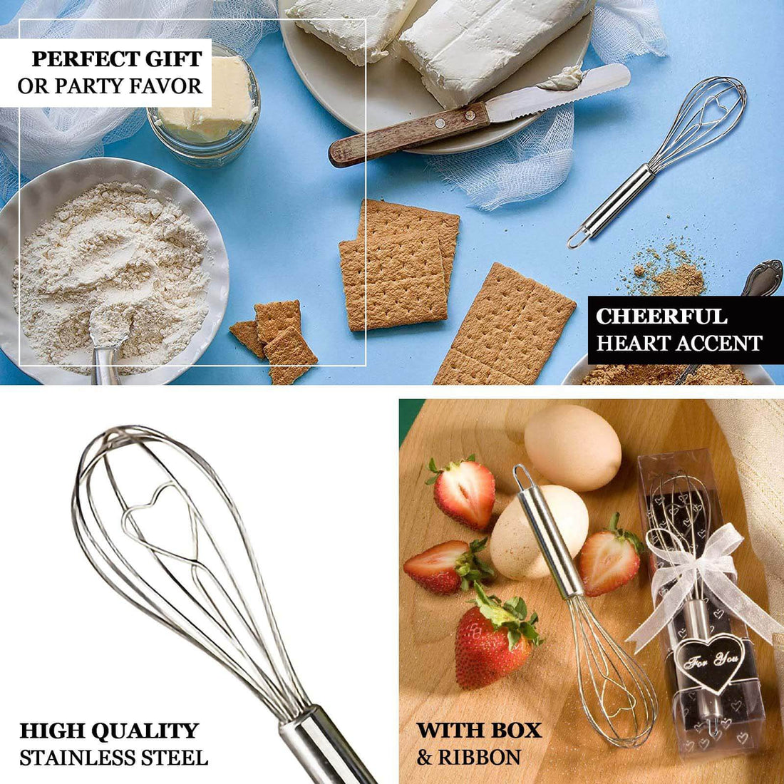 Heart-Shaped Stainless Steel Whisk Favor | eFavormart