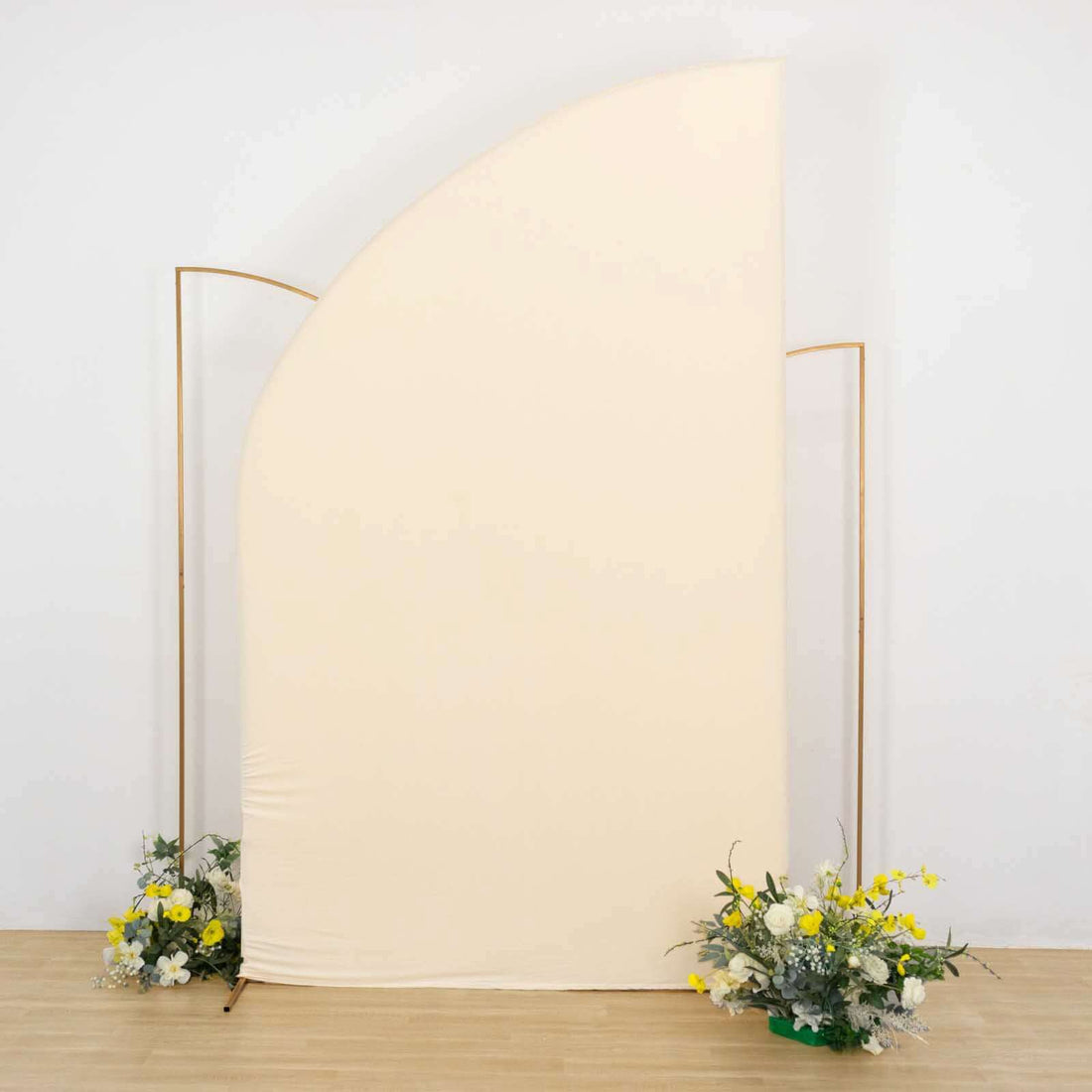 Beige Spandex Fitted Chiara Backdrop Stand Cover | eFavormart