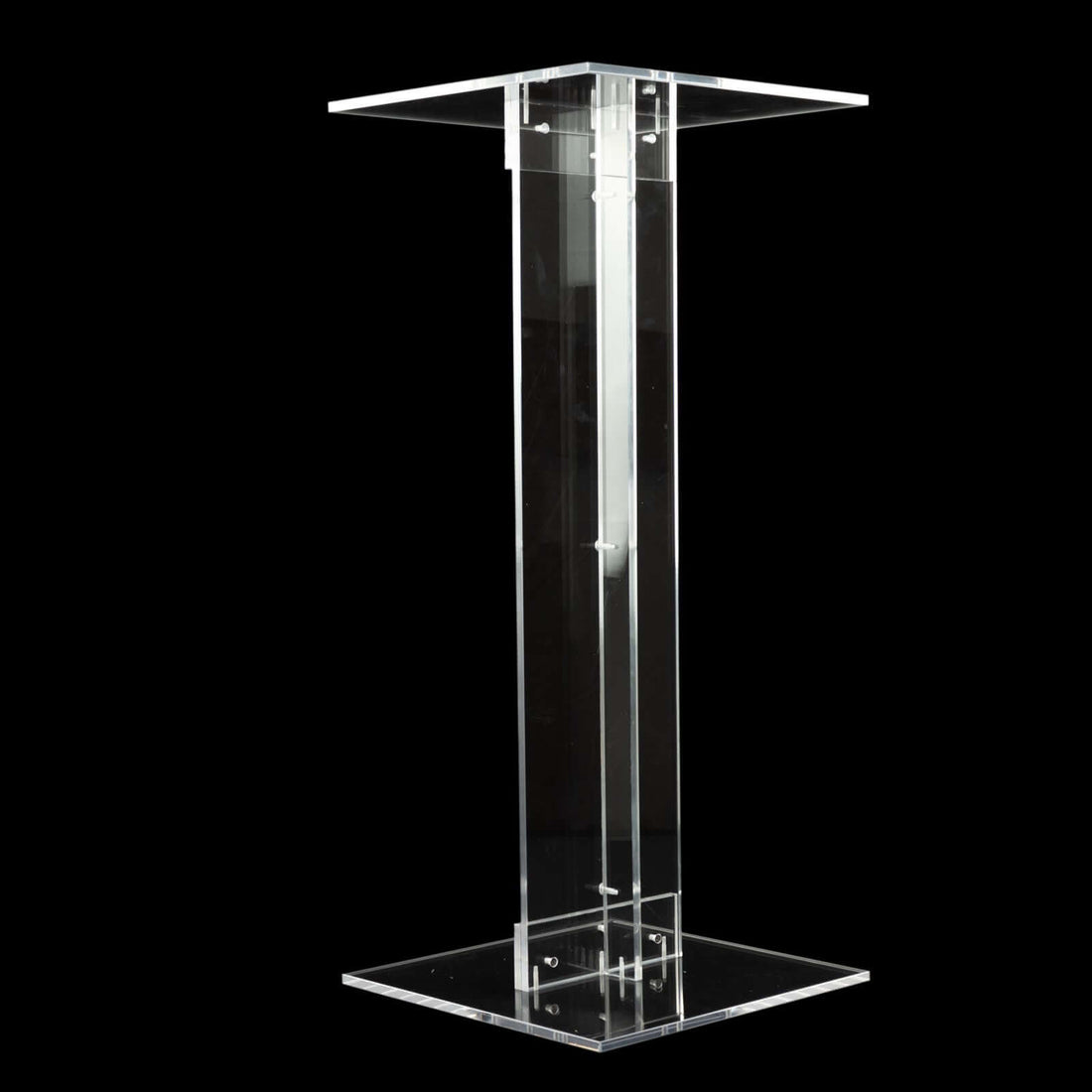 Acrylic Pedestal Stand Square Bases Clear 32" | eFavormart