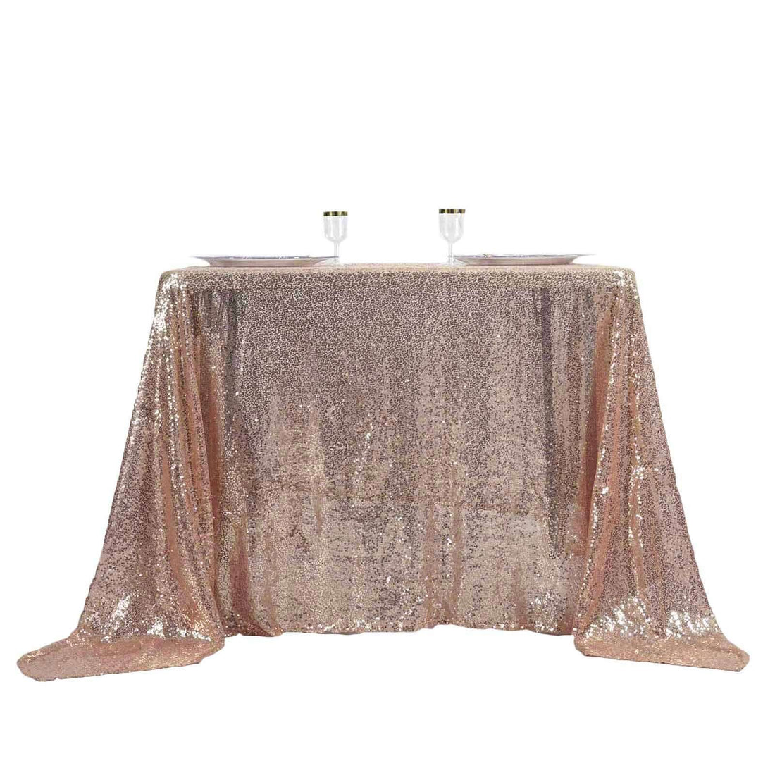 Sequin Table Overlay 90"x90" Blush | eFavormart