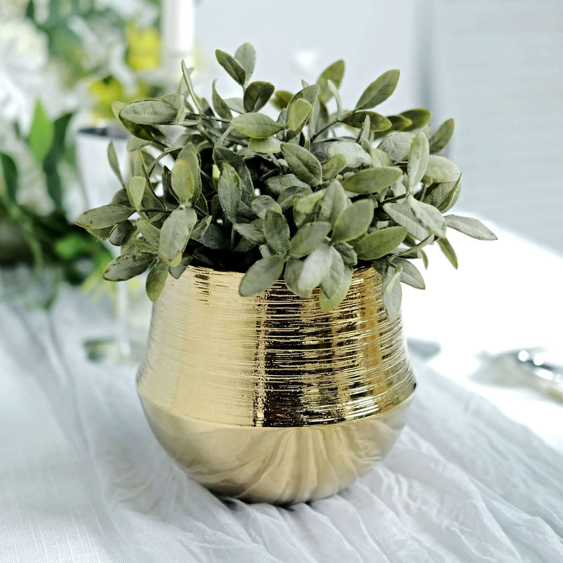 Metallic Gold Bell Shaped Planter Pots 2 Pack | eFavormart