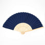 Navy Blue Asian Silk Folding Fans (5-Pack) | eFavormart