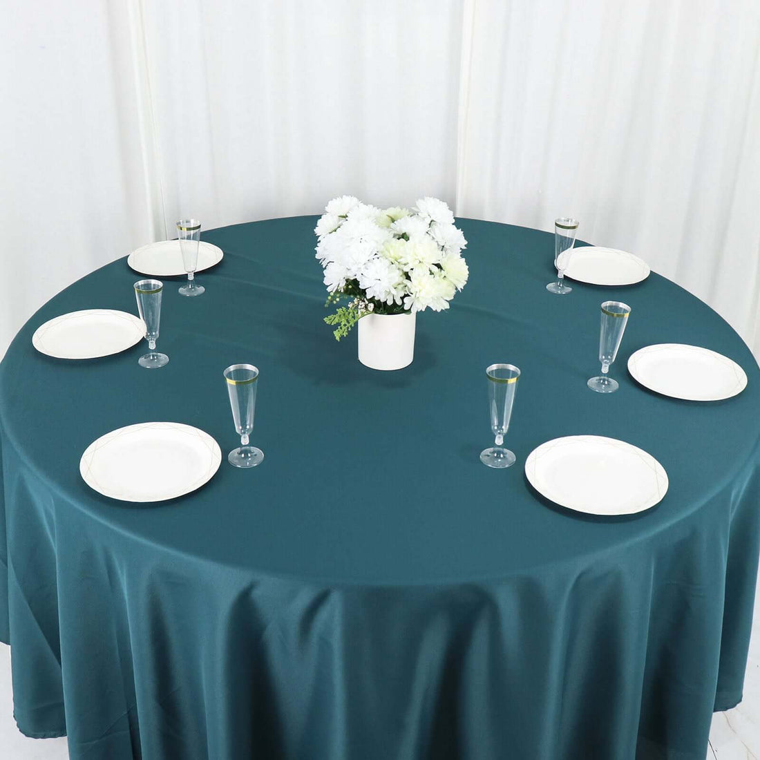 Polyester Tablecloth 108" Peacock Teal | eFavormart