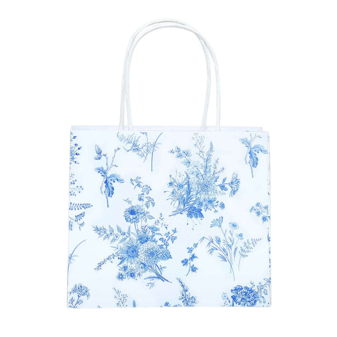 White Blue French Toile Paper Gift Bags | eFavormart