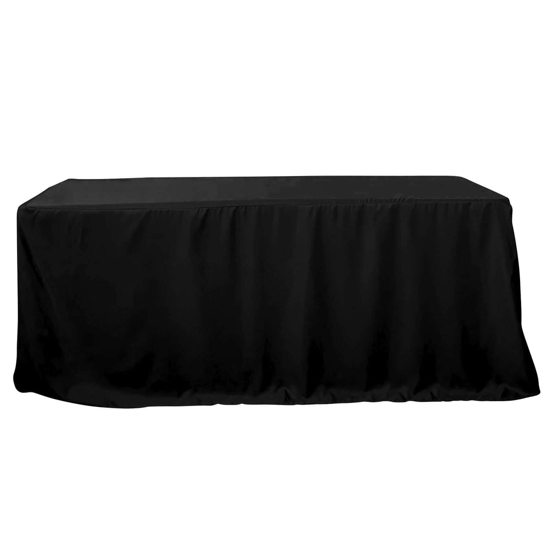 Fitted Polyester Tablecloth 96"x30" Black | eFavormart