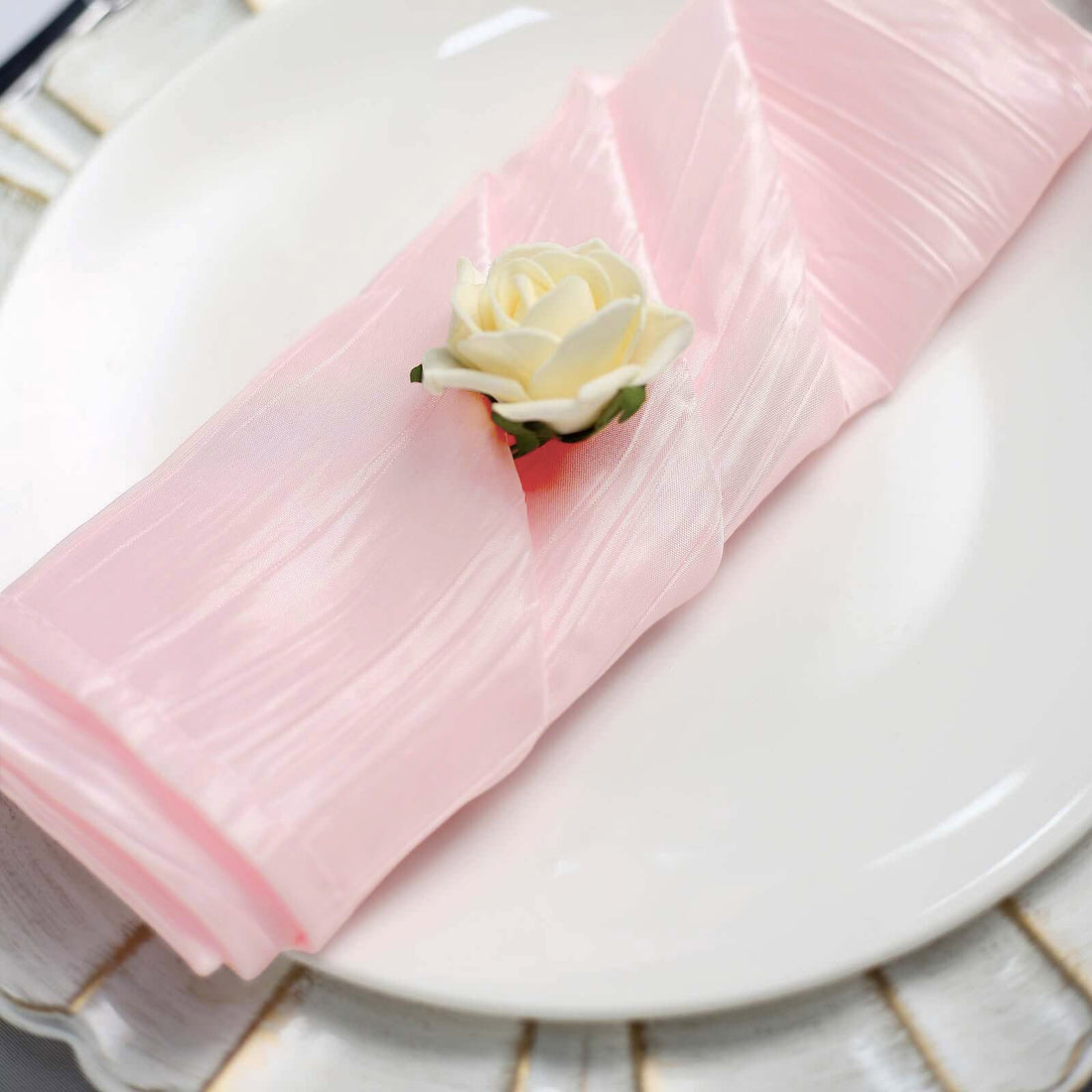 Accordion Crinkle Napkins 20"x20" Blush | eFavormart