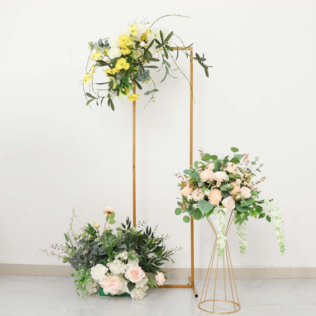 Slim Gold Metal Rectangular Backdrop Stand 6.5ft | eFavormart