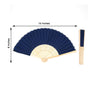 Navy Blue Asian Silk Folding Fans (5-Pack) | eFavormart