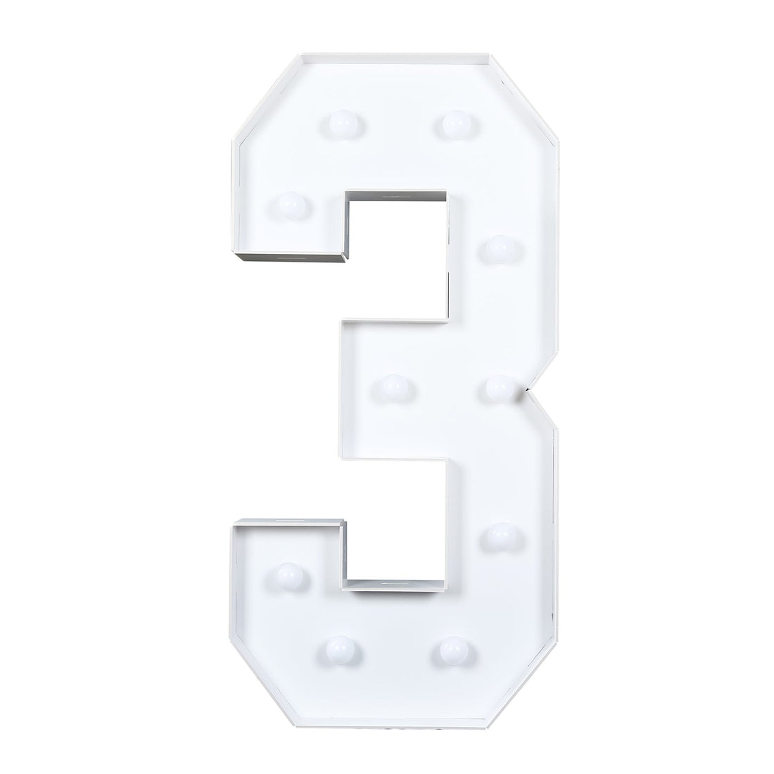 4ft White LED Marquee Number "3" | eFavormart