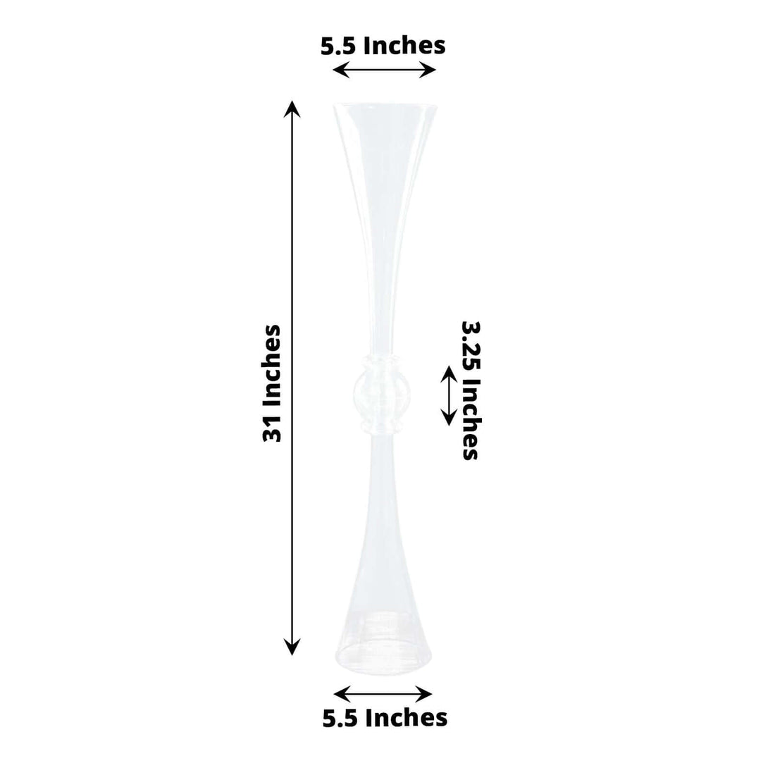 2-Pack Clear Crystal Trumpet Centerpiece | eFavormart