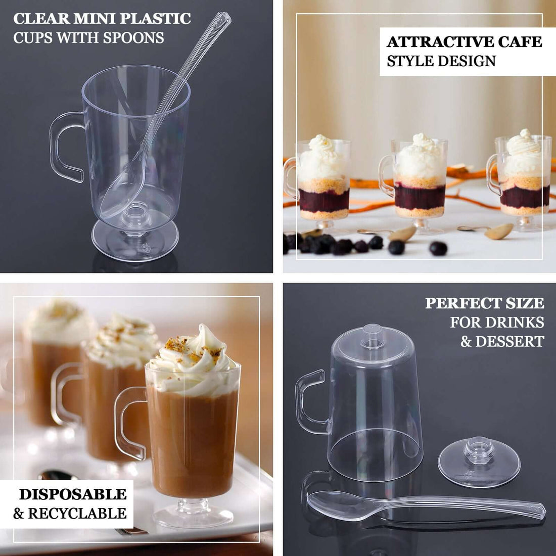 Plastic Mini Coffee Cups Clear 2oz | eFavormart