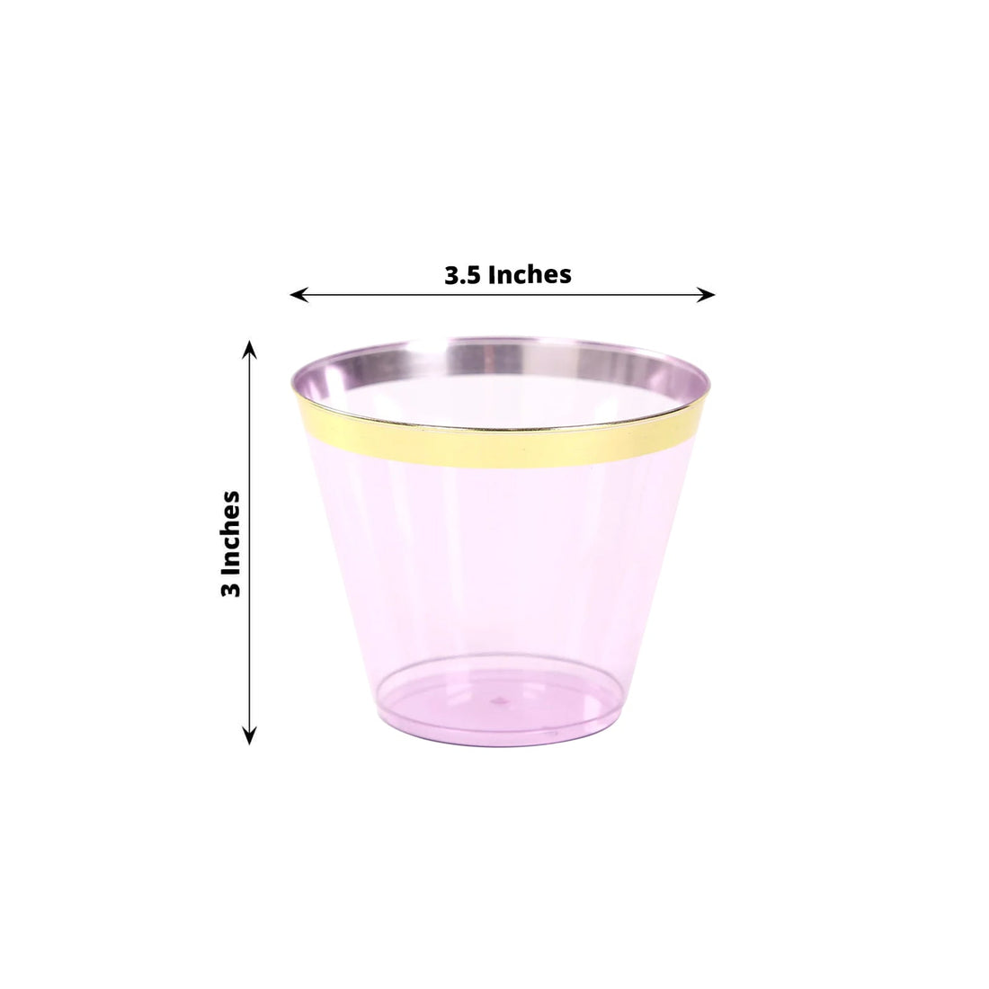 Plastic Party Cups 9oz Purple with Gold Rim | eFavormart