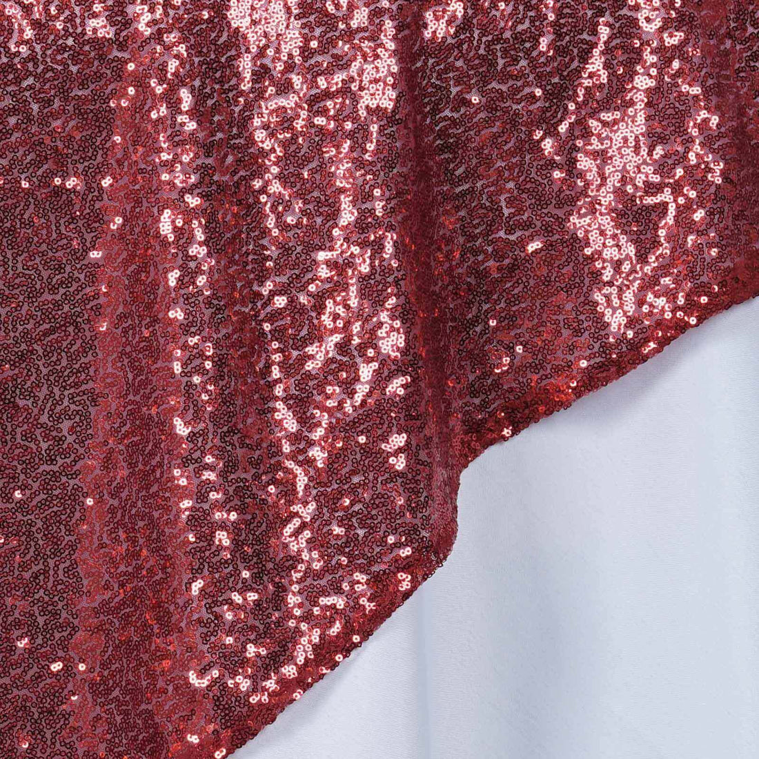 Sequin Square Overlay 72"x72" Burgundy | eFavormart