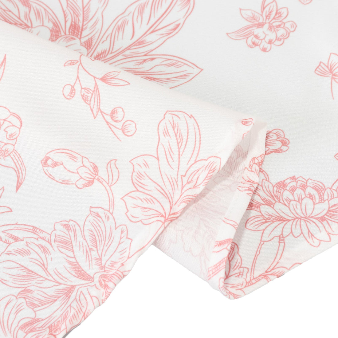Polyester Round Tablecloth 108" Pink Toile | eFavormart