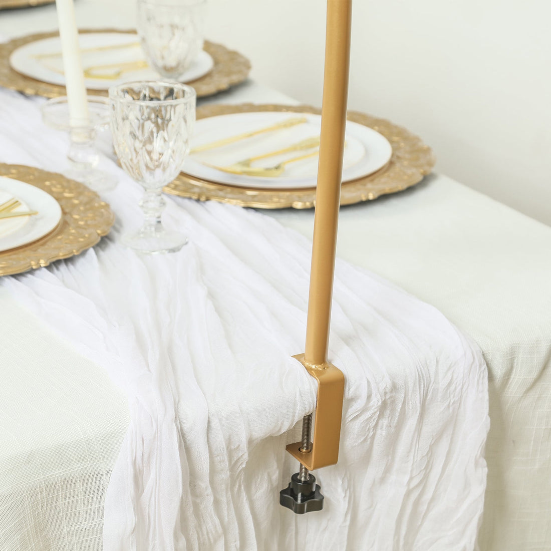 Gold Round Top Table Arch Stand 4ftx6ft | eFavormart