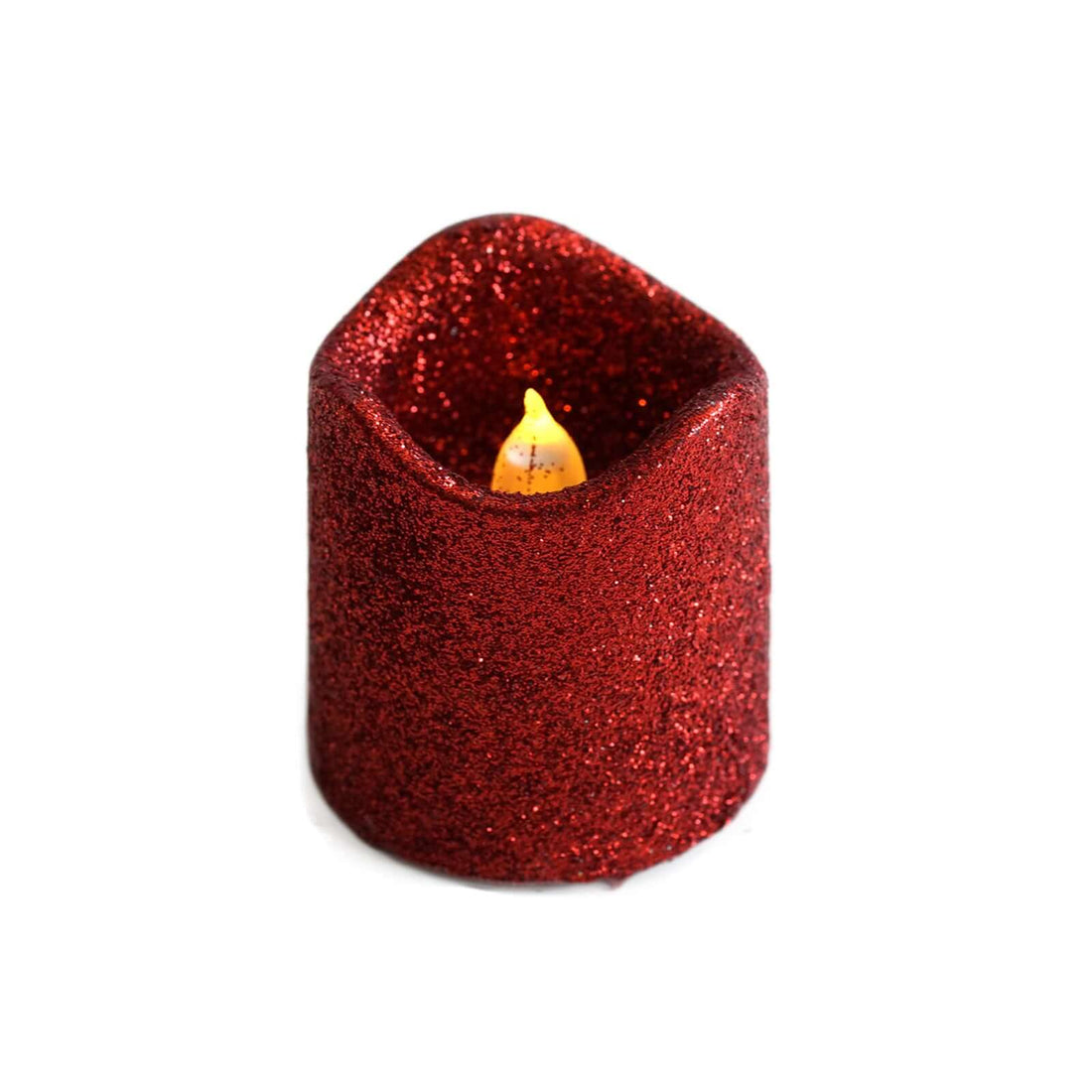 LED Votive Candles Glittered Red | eFavormart