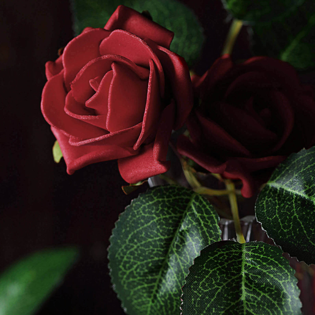 24 Red Artificial Foam Roses with Stem 2" | eFavormart