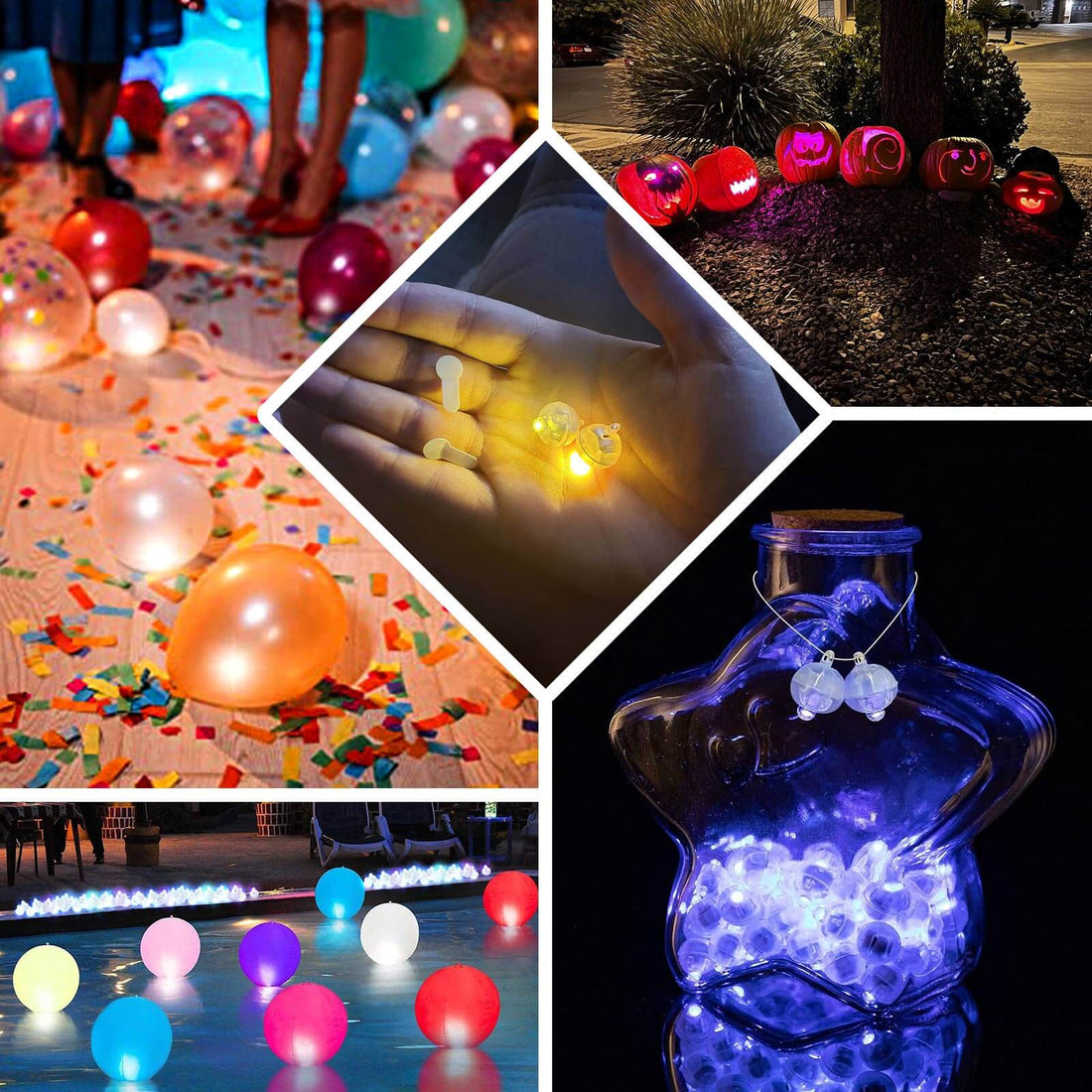 LED Mini Balloon Lights Round Light Blue 0.5" | eFavormart