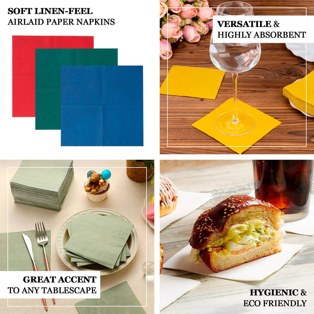 Linen-Like Paper Cocktail Napkins 5"x5" Silver | eFavormart