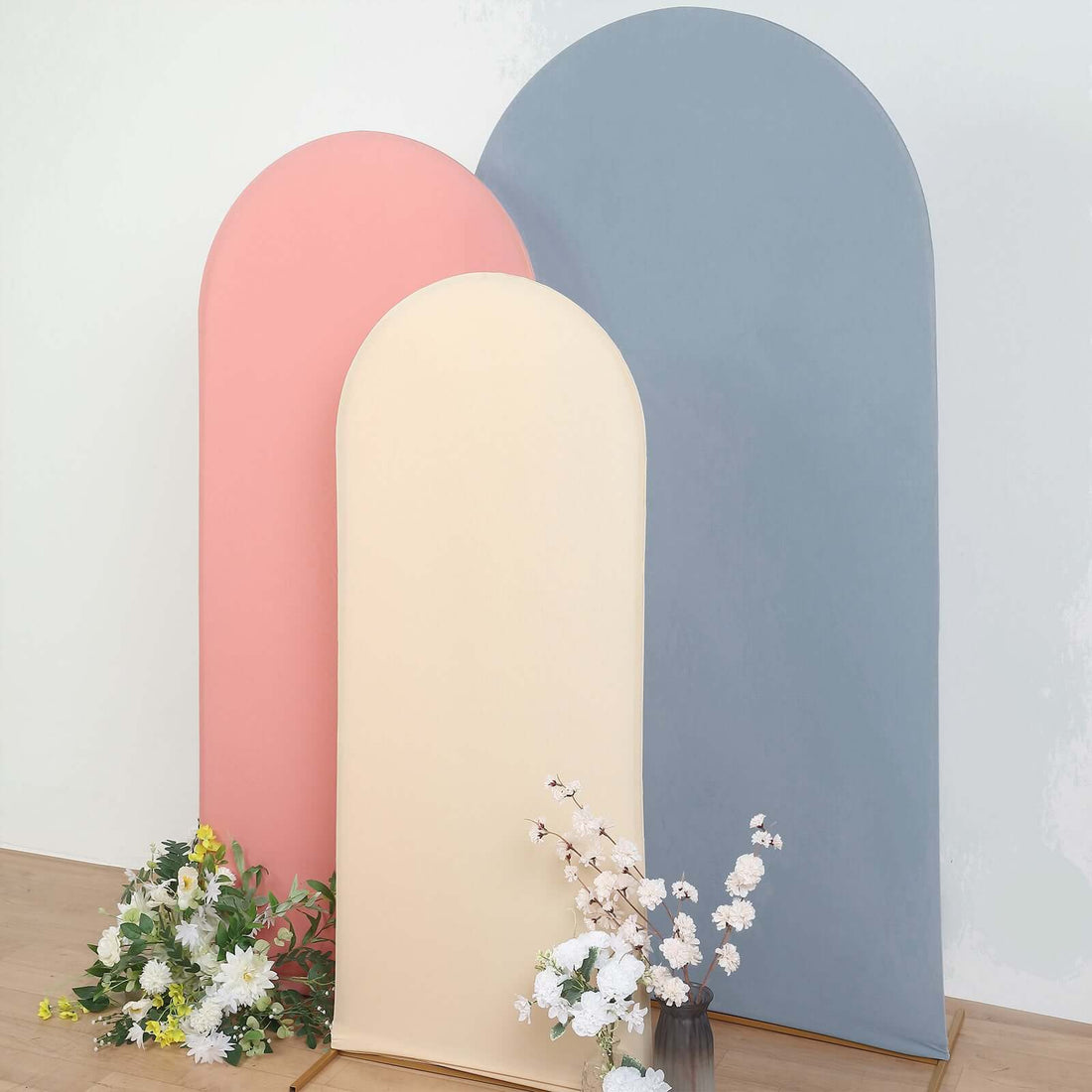 5ft Matte Beige Spandex Wedding Arch Cover | eFavormart