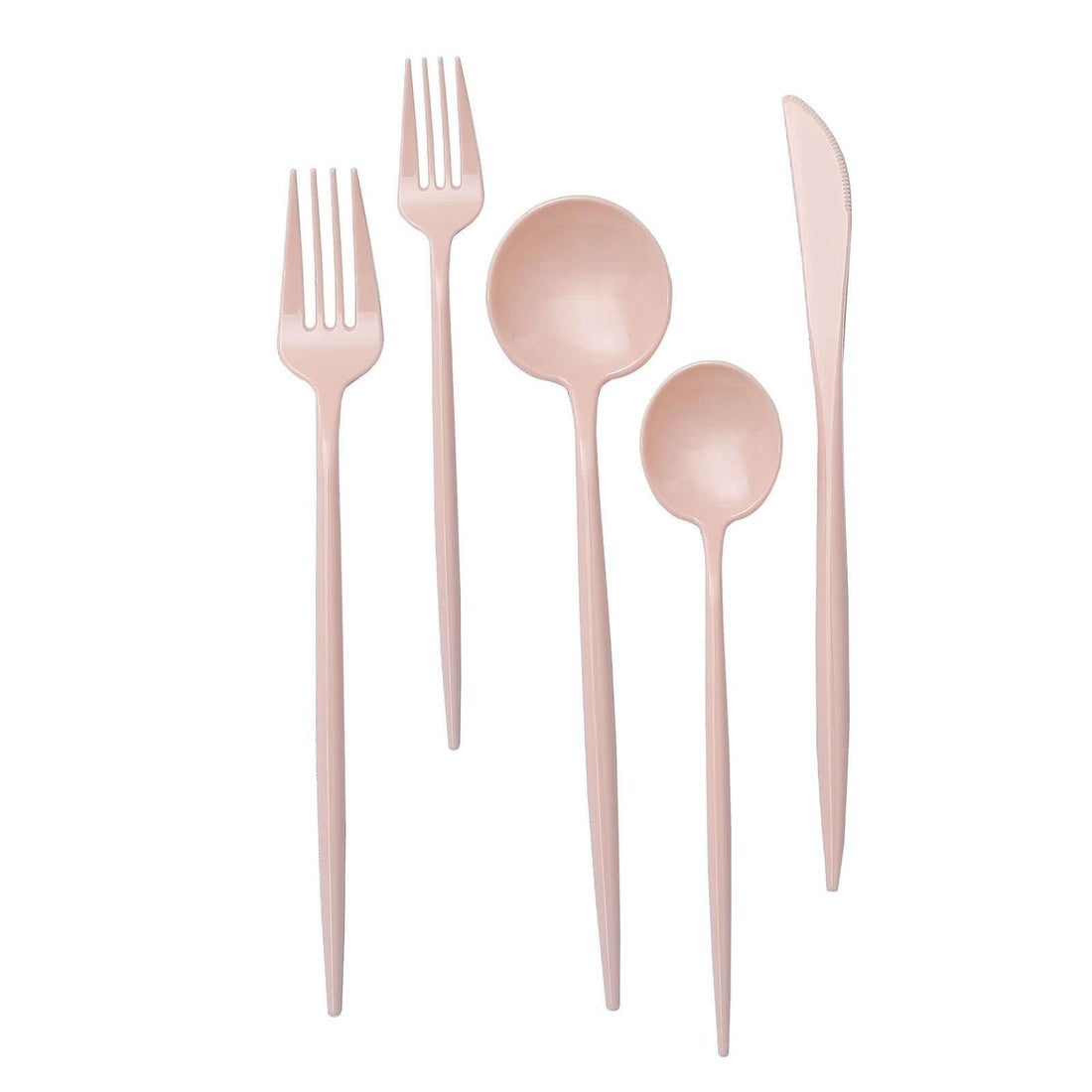 50 Pack Plastic Utensil Set Blush Pink | eFavormart