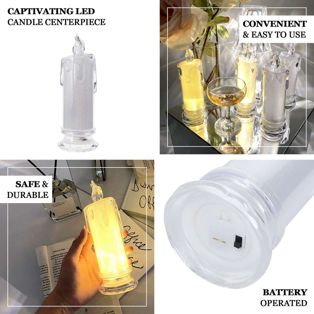 LED Flameless Candles Lamp Warm White 7" | eFavormart