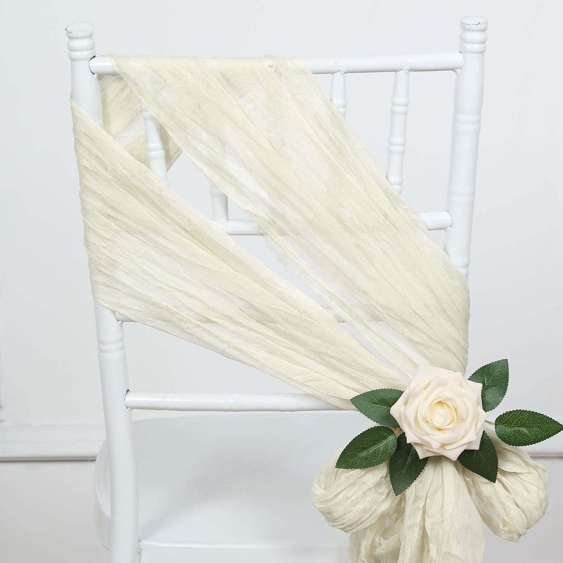 Cheesecloth Chair Sashes 16"x88" Cream | eFavormart