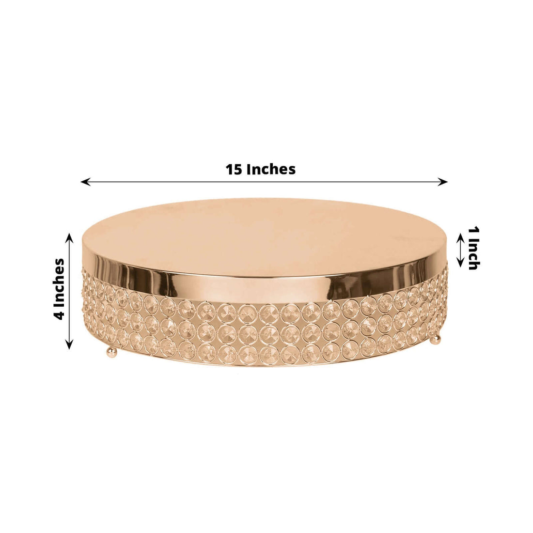 Gold Crystal Beaded Cake Stand 16" | eFavormart
