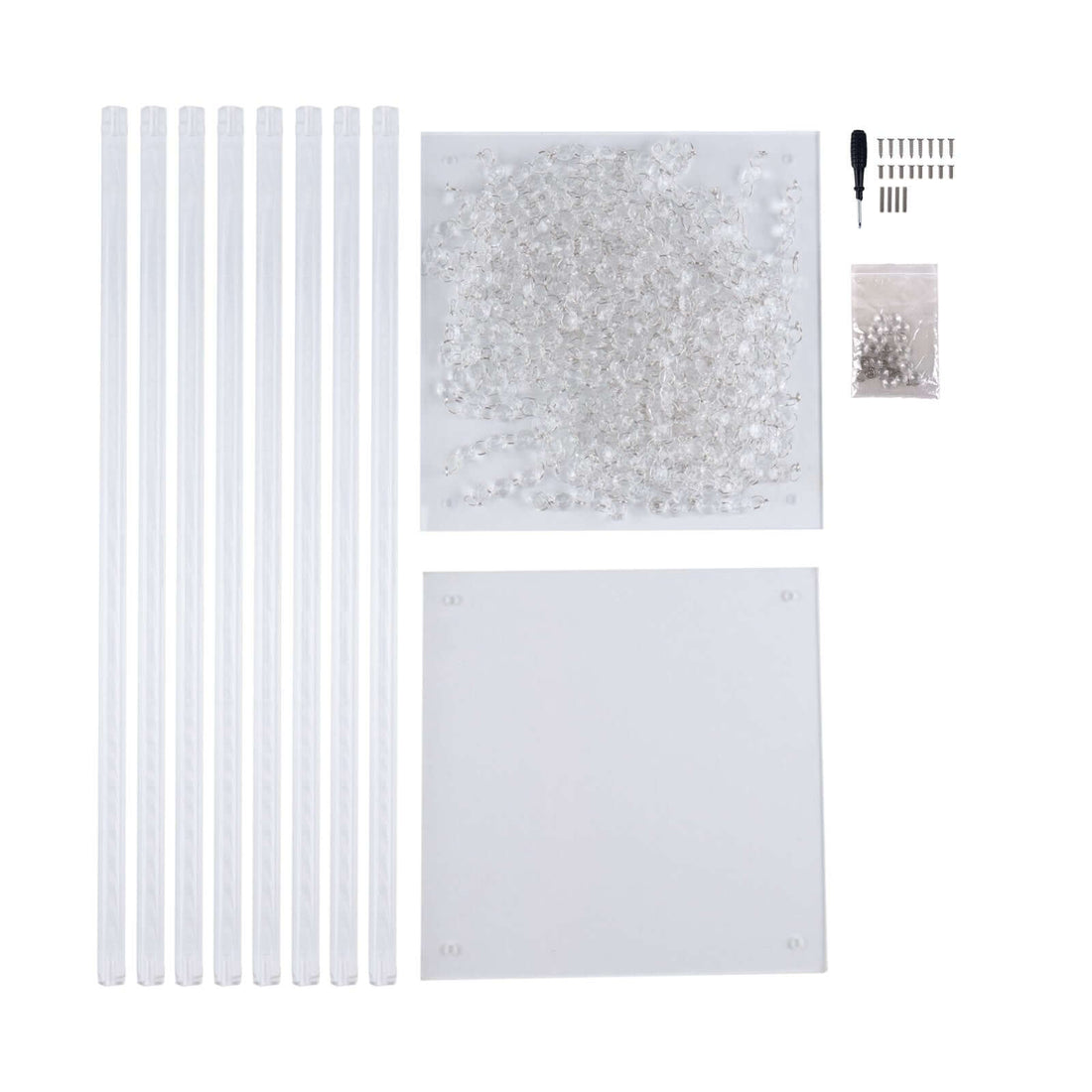 Acrylic Pillar Stand with Crystal Beads Clear 48" | eFavormart