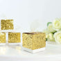 25 Pack Gold Sequin Mini Gift Boxes | eFavormart