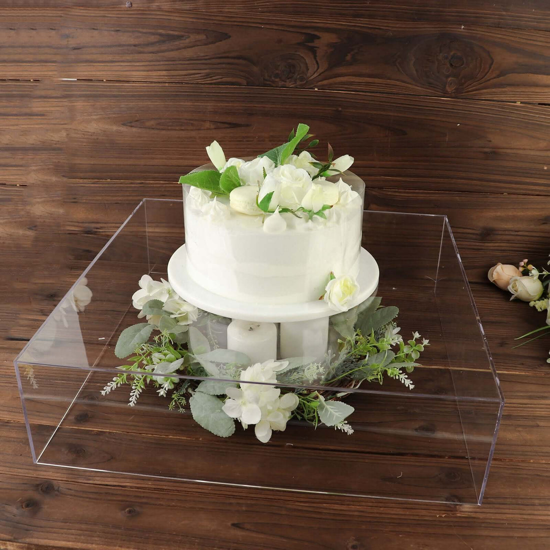 Clear Acrylic Cake Box Stand 18x18" | eFavormart
