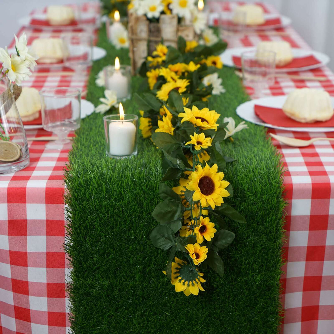Artificial Grass Table Runner 9ft Green | eFavormart