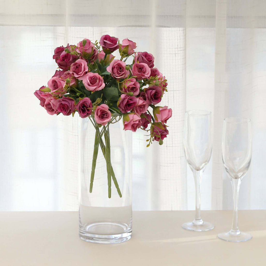 2-Pack 12" Dusty Rose Artificial Roses | eFavormart