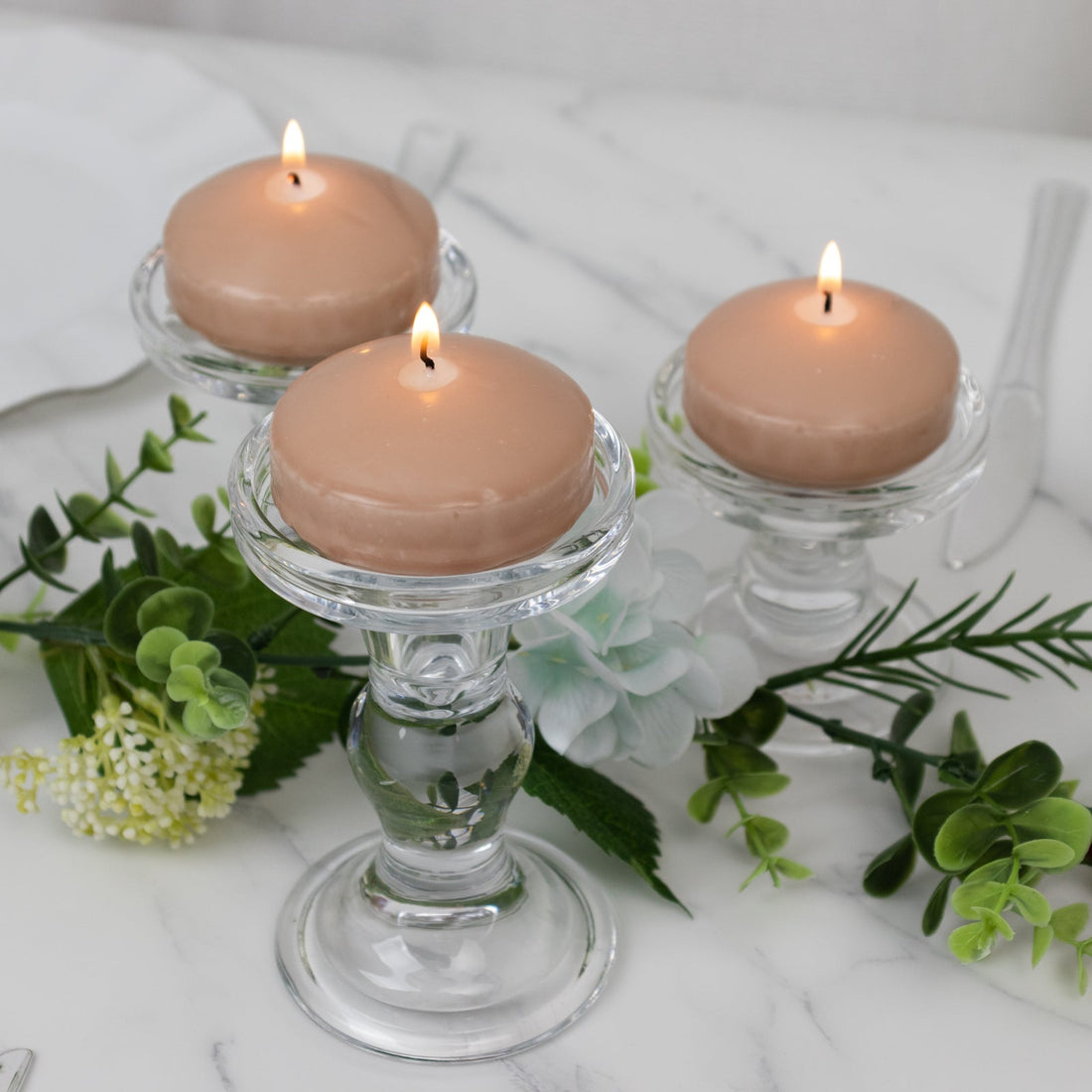 12 Pack 3" Beige Unscented Floating Candles | eFavormart