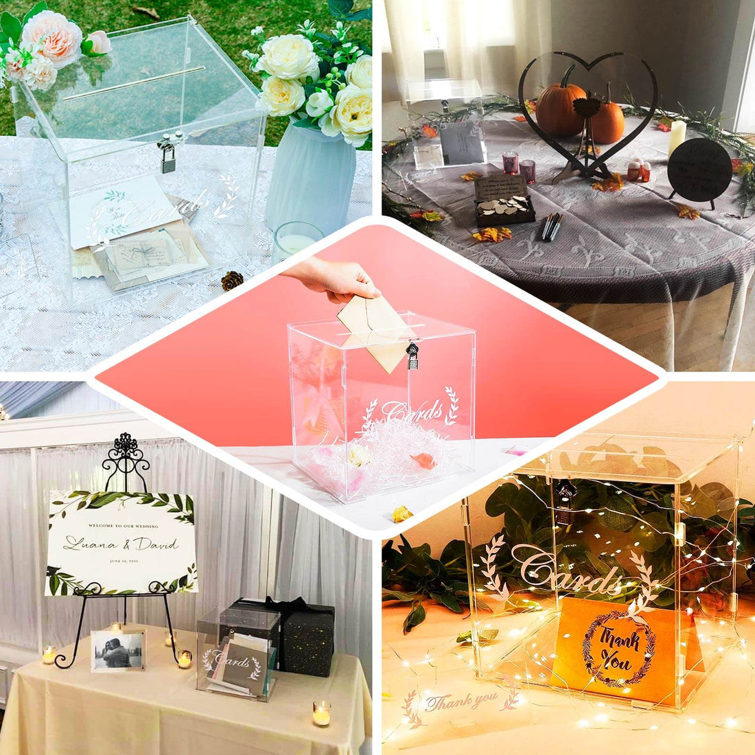 Clear Acrylic Wedding Money Card Box | eFavormart